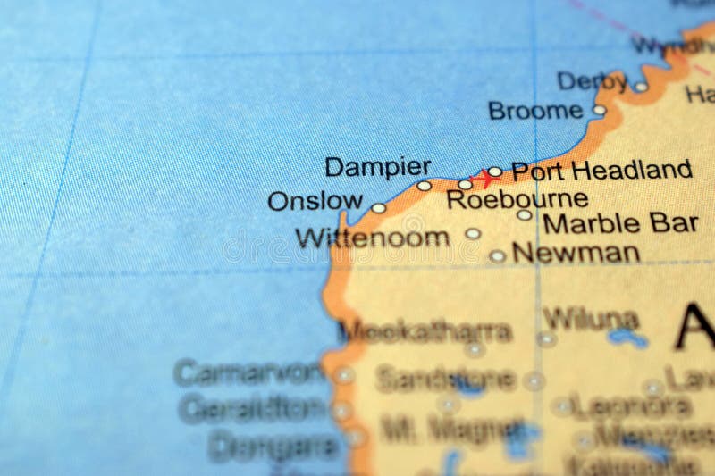 Onslow-Political Map or Administrative Map of Australia with Background ...