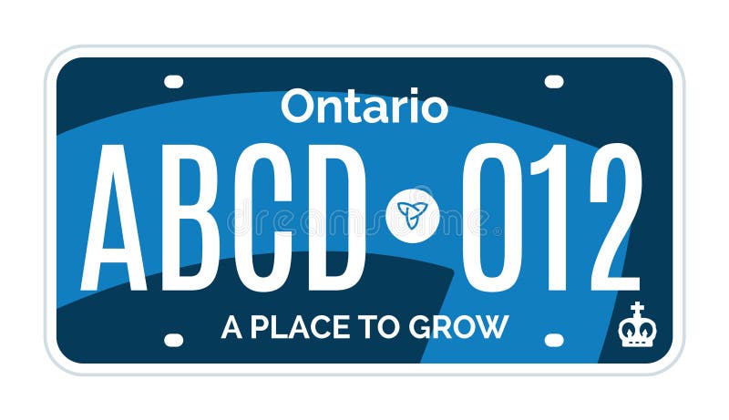Ontario Canada Car License Plate Registration Vector Design Template ...
