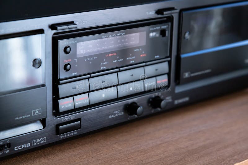 Stereo Cassette Deck Front Panel with Display Editorial Image - Image ...