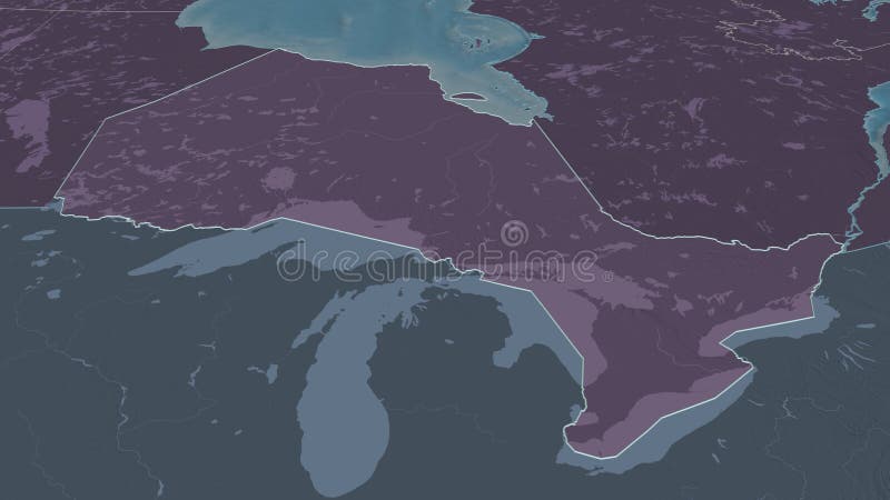 Ontario, Canada - Outlined. Administrative Stock Illustration ...