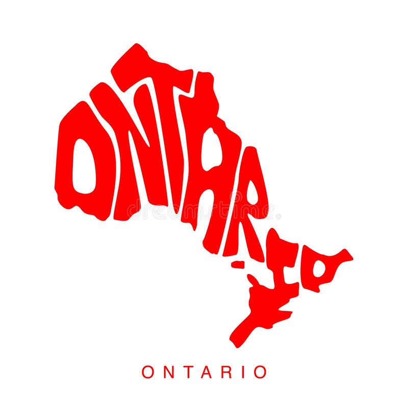 Ontario Map Lettering Art. Ontario Map Typography Stock Vector ...