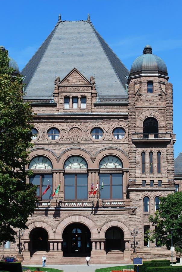 Ontario Parliament Building, Central Block Stock Image - Image of pink ...