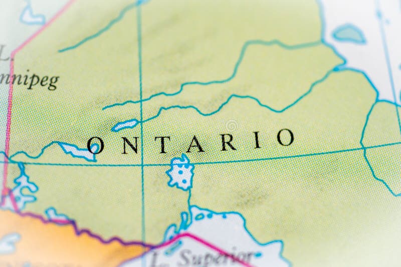 Ontario State, Canada Highlighted on a World Map Stock Photo - Image of ...
