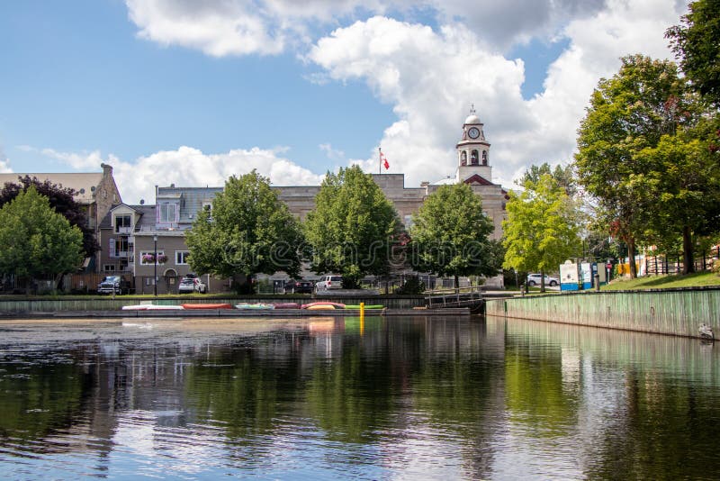 Townscape of Quaint Town in Southern Ontario Stock Photo - Image of ...