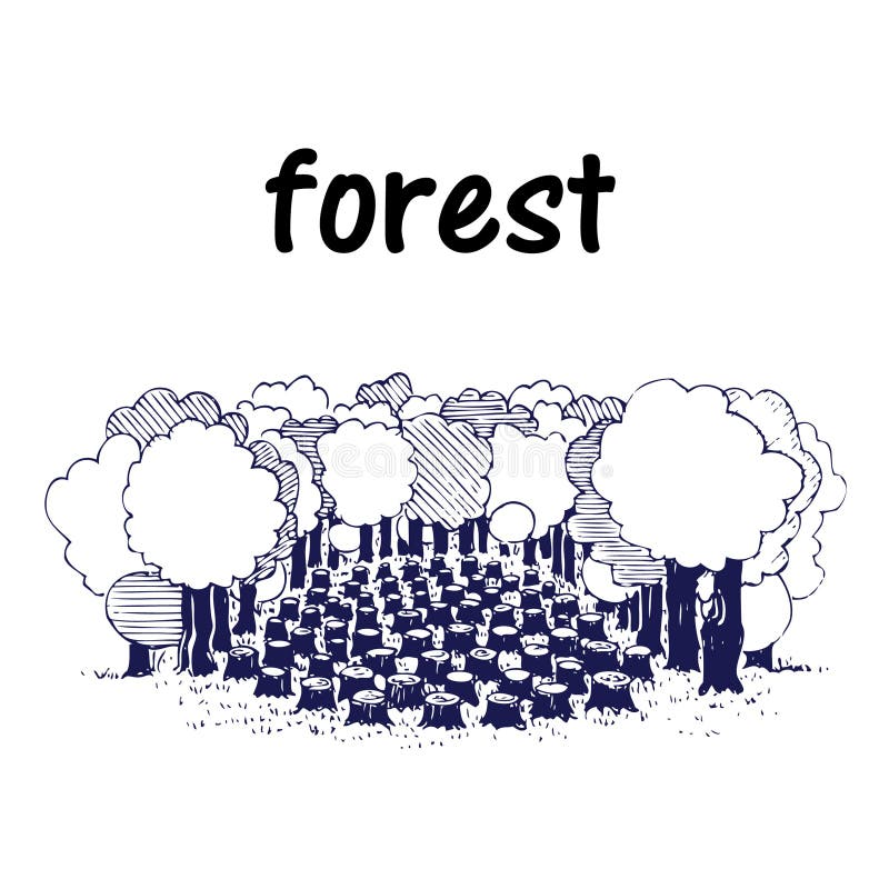 Ontbossing vector illustratie. Illustration of slecht - 25199665