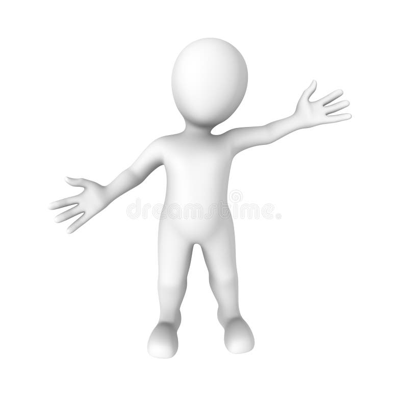 3d Open Houding Van Het Wapen Welkome Gebaar Stelt Stock Illustratie ...