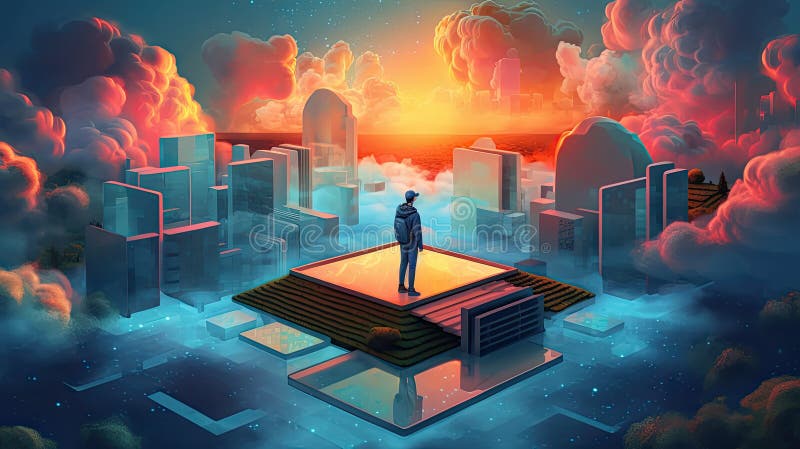 Ontology Network with a Picture of a Man Standing Behind, Generative AI ...