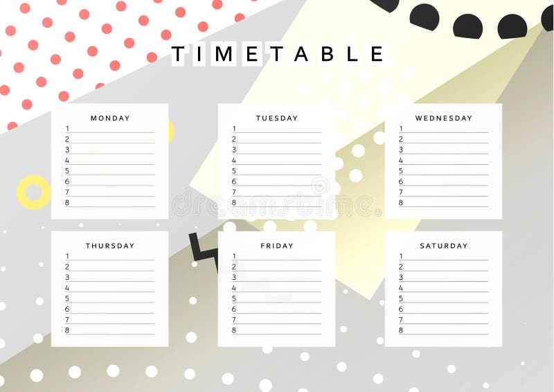 Ontwerperskalender Plan De Week, Abstracte Ontwerpachtergrond Vector ...