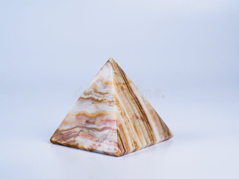 Onyx Pyramid Isolated on White Background Close Up. Stock Image - Image ...