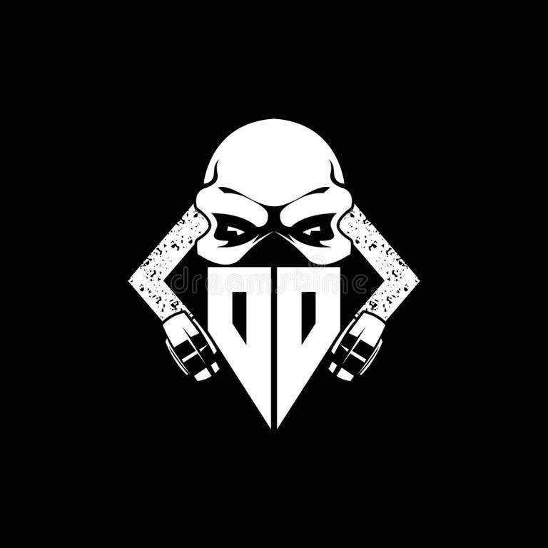 OO Initial Gaming ESport Skull Mask Style Stock Vector - Illustration ...