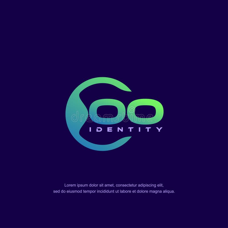 OO Initial Letter Circular Line Logo Template Vector with Gradient ...