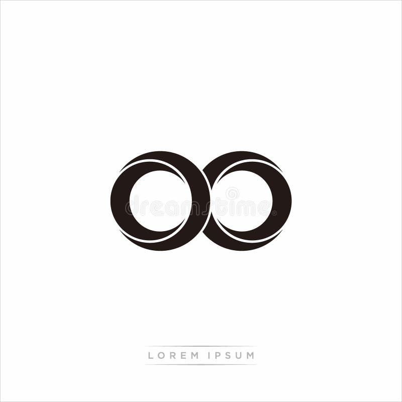 Oo Initial Letter Split Lowercase Modern Monogram Linked Outline ...