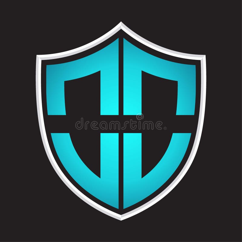 OO Logo Monogram with Shield Shape Isolated Blue Colors on Outline ...