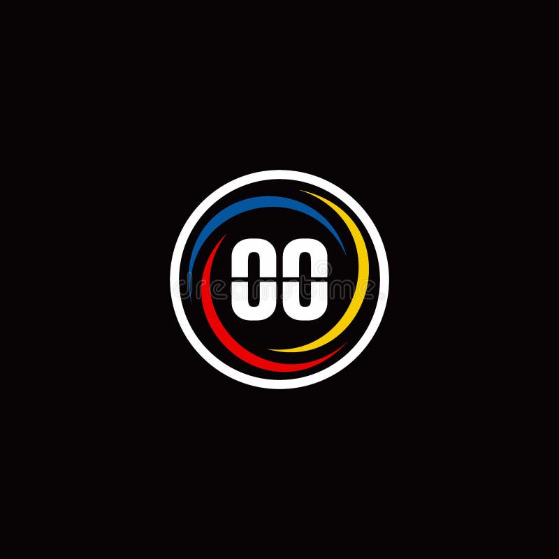 OO Monogram Logo Isolated on Circle Shape with 3 Slash Colors Rounded ...