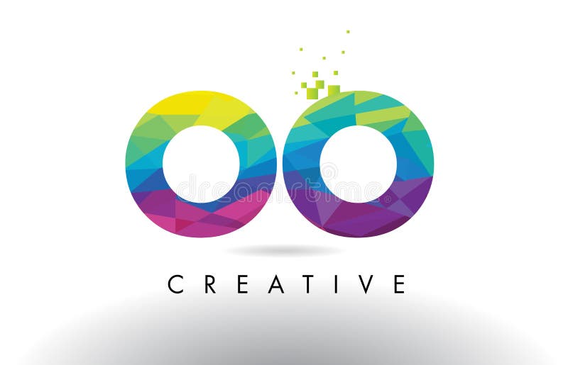 Oo O Colorful Letter Origami Triangles Design Vector Stock Vector Illustration Of Colorful