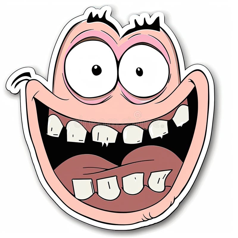 Oofy Cartoon Character Smiling with Exaggerated Joyful Expression ...