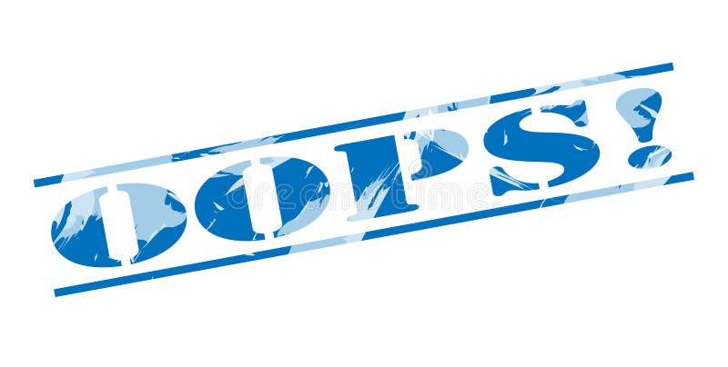 Oops blue stamp stock illustration. Illustration of icon - 97562966