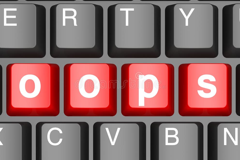Oops Button on Modern Computer Keyboard Stock Illustration ...