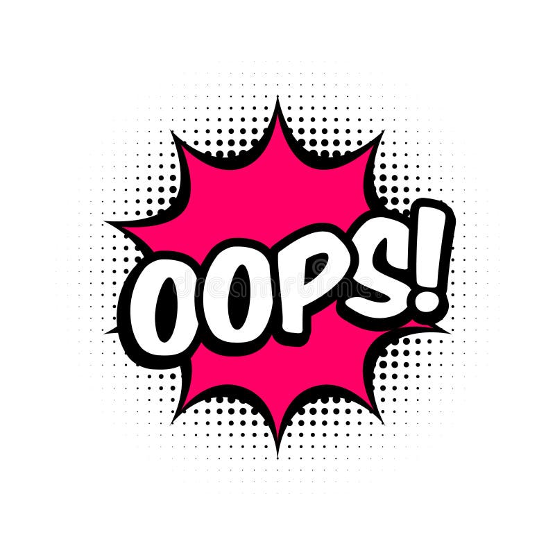 Oops. Sticker for Social Media Content. Vector Hand Drawn Illustration ...