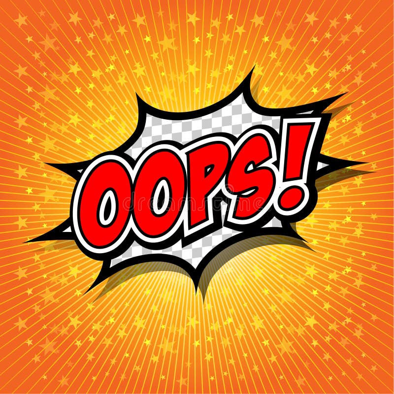 OMG, OOPS No Estilo Cômico Retro Do Pop Art Ilustração Do Vetor Do ...