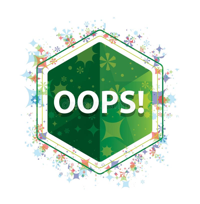 Oops! Floral Plants Pattern Green Hexagon Button Stock Illustration ...