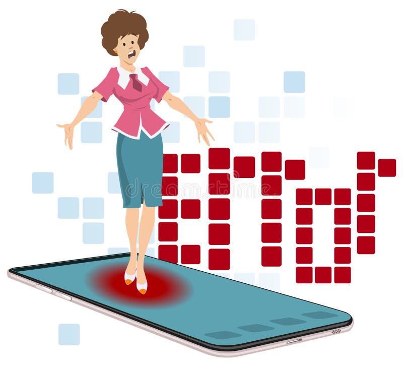 Failure of Smartphone. Illustration for Internet and Mobile Website ...