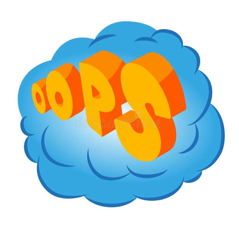 Oops Speech Bubble Icon, Isometric Style Stock Vector - Illustration of ...