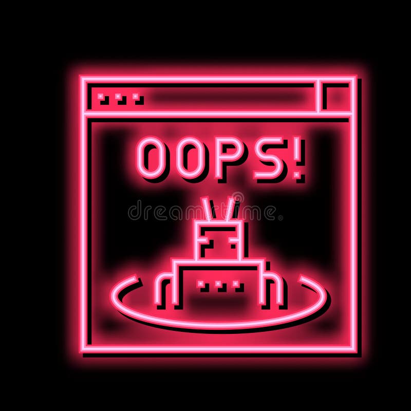 OOPS Neon Sign Vector. Comic Speech Bubble with Expression Text Oops ...