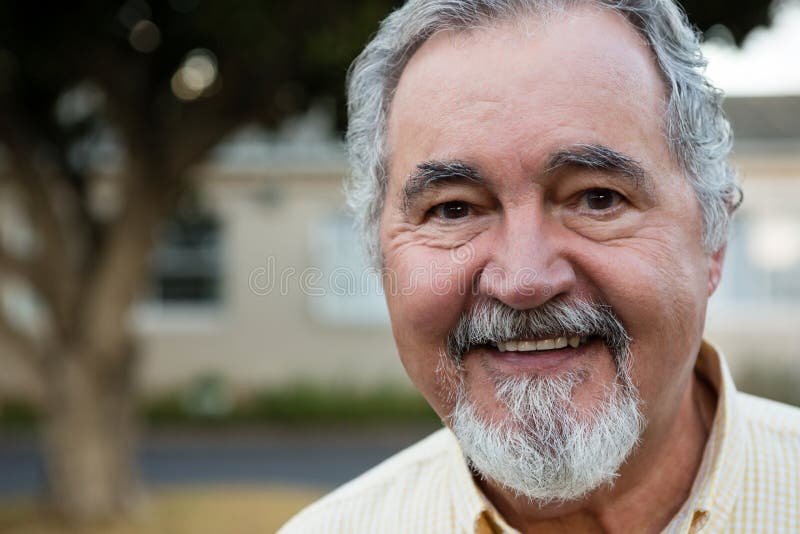 Oortrait of Happy Senior Man Stock Image - Image of camera, focus: 97387183