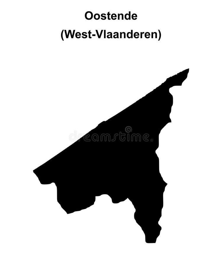 Oostende outline map stock vector. Illustration of detailed - 371630806