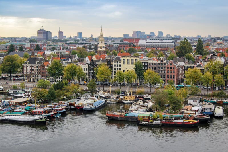 Oosterdok Skyline Cityview in Amsterdam Stock Photo - Image of ...