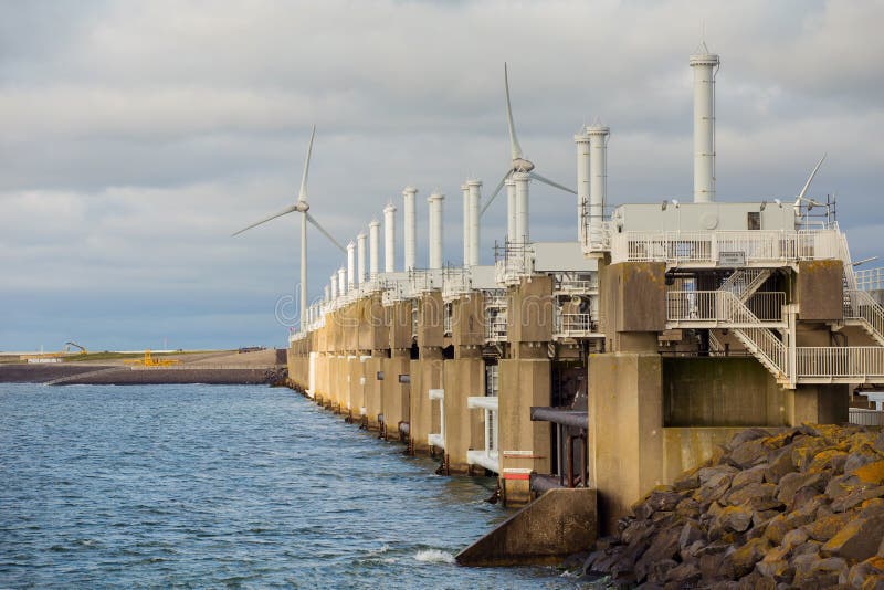 The Oosterschelde Flood Barrier, the Netherlands Stock Image - Image of ...