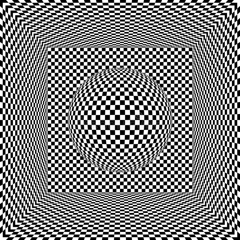 Op art cube and sphere stock illustration. Illustration of cool - 12399800