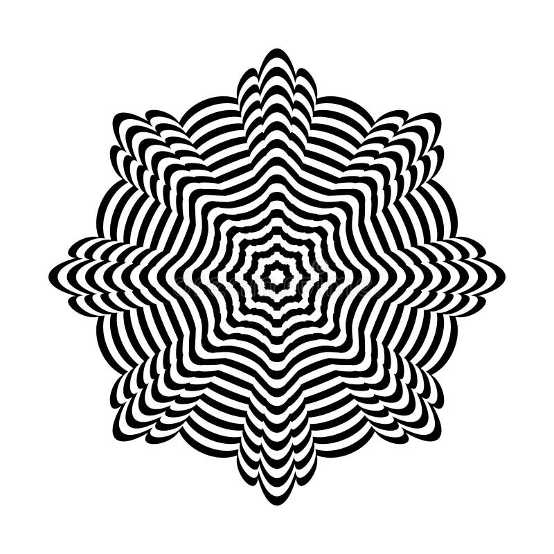 Op Art Design Element. Striped Lines Circle Pattern Stock Vector ...