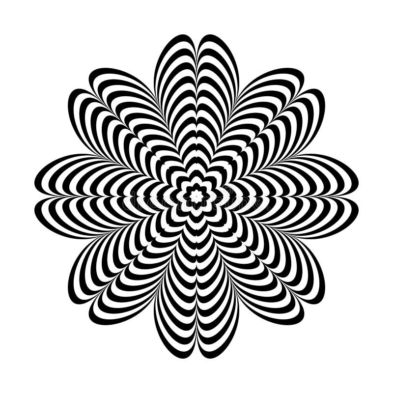 Op Art Design Element. Striped Lines Circle Pattern Stock Vector ...