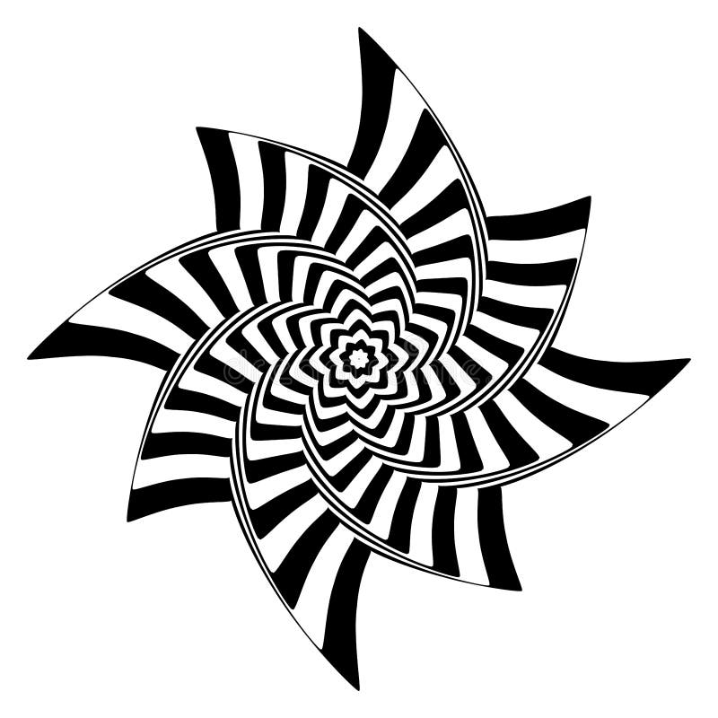 Op Art Design Element. Twisting Rotation Movement Illusion Stock Vector ...