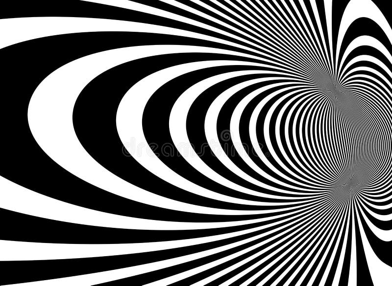 Op Art Distorted Perspective Black and White Lines in 3D Motion ...