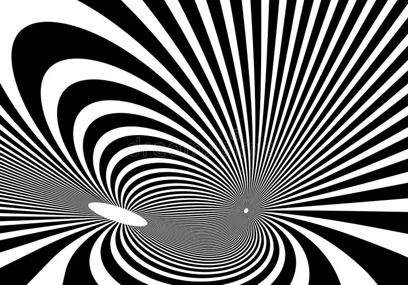 Op Art Distorted Perspective Black and White Lines in 3D Motion ...