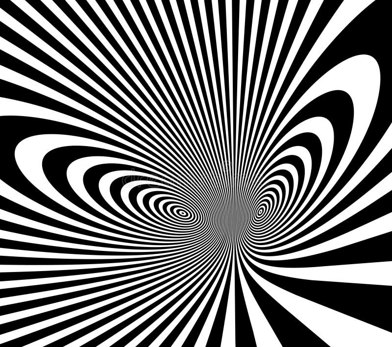 Op Art Distorted Perspective Black and White Lines in 3D Motion ...