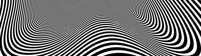Op Art Distorted Perspective Black and White Lines in 3D Motion ...
