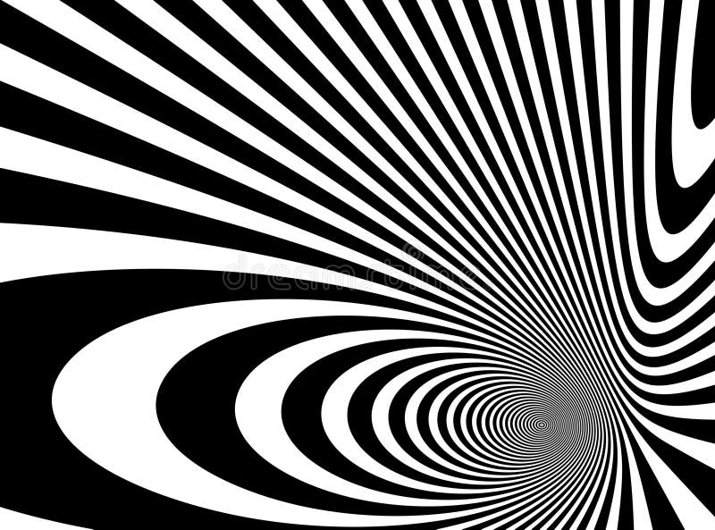 Op Art Distorted Perspective Black and White Lines in 3D Motion ...