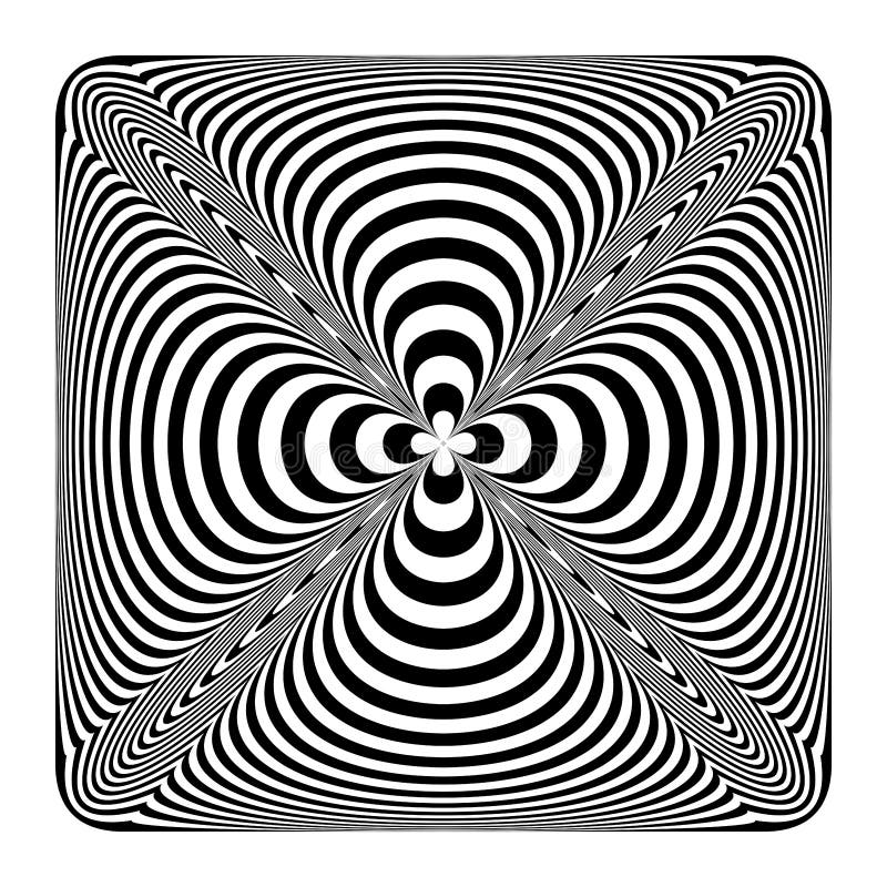 Op Art Geometric Design Element. Square 3D Shape. Vector Art Stock ...