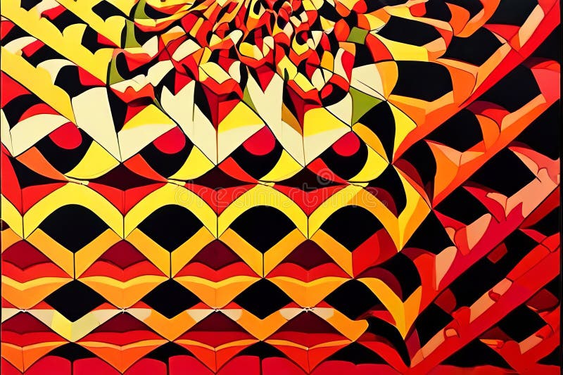 Op Art Geometric Patterns and Colors that Create Optical Illusio Stock ...