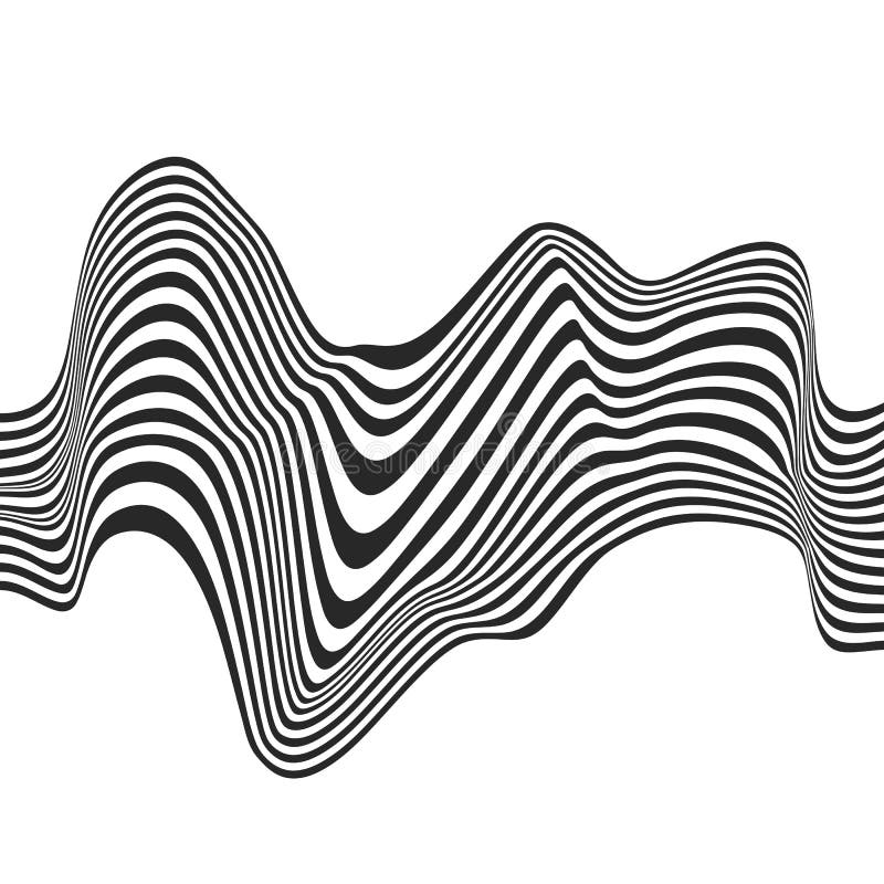 Op Art Illusion with Black Lines Stock Vector - Illustration of ...
