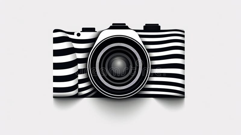 Op Art Inspired Zebra Style Camera on White Background Stock ...