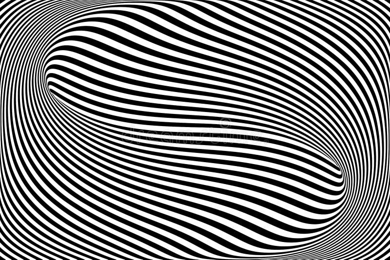 Op Art Lines Pattern with 3D Illusion Effect. Abstract Background Stock ...