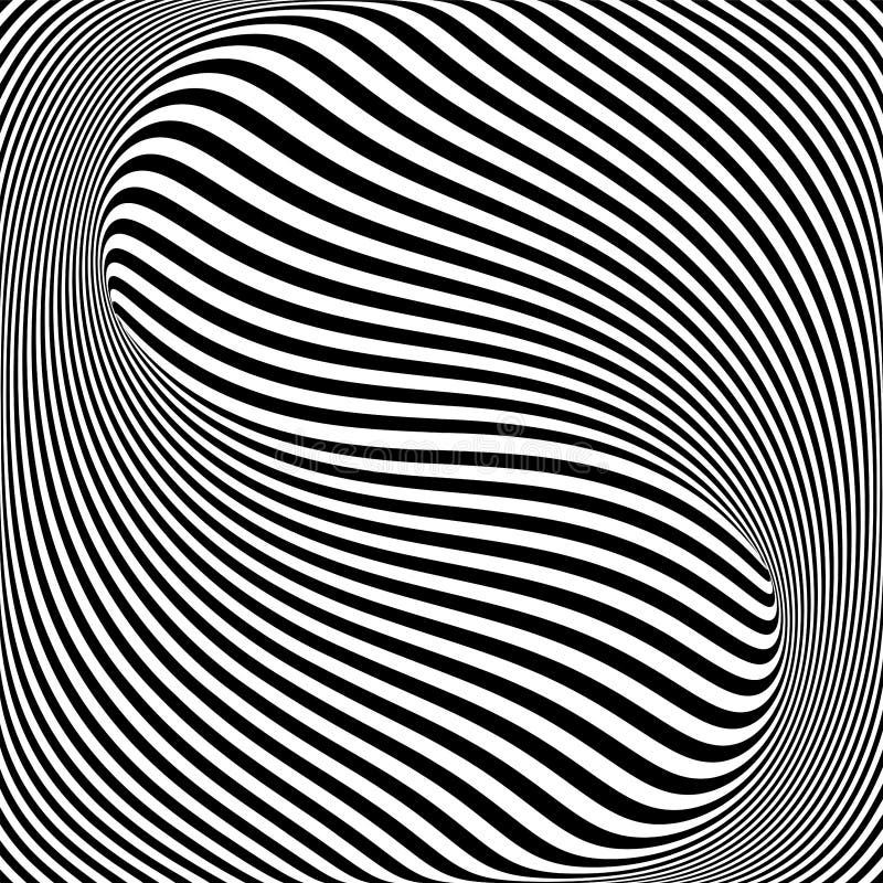 Op Art Lines Pattern with 3D Illusion Effect. Abstract Background Stock ...