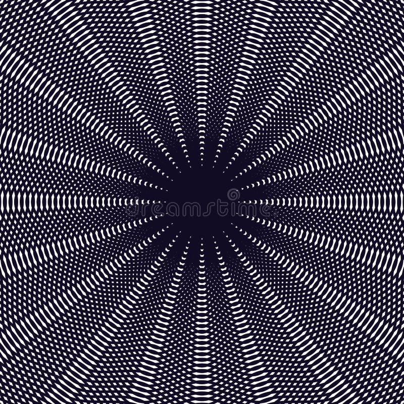 Moire Pattern, Vector Monochrome Background with Trance Effect. Stock ...