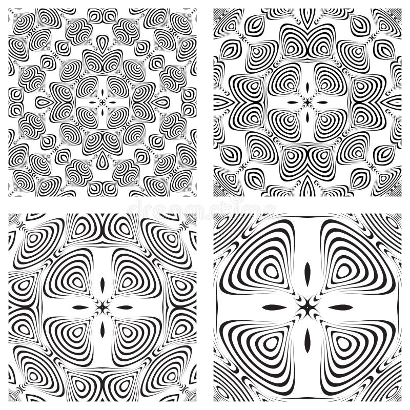 Op Art Monochromatic Patterns 2 Stock Vector - Illustration of detail ...