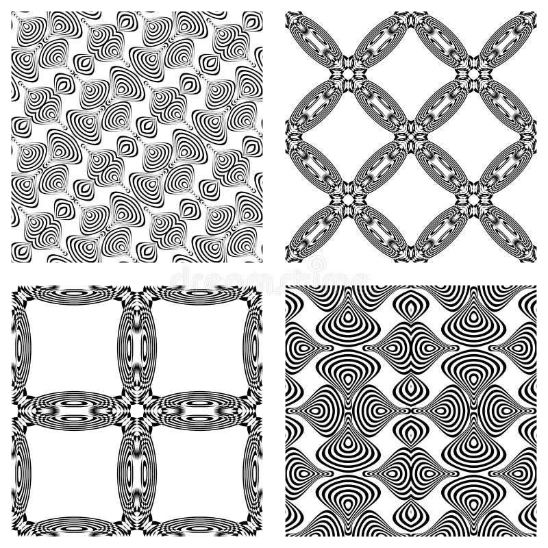 Op Art Monochromatic Patterns Stock Vector - Illustration of math ...